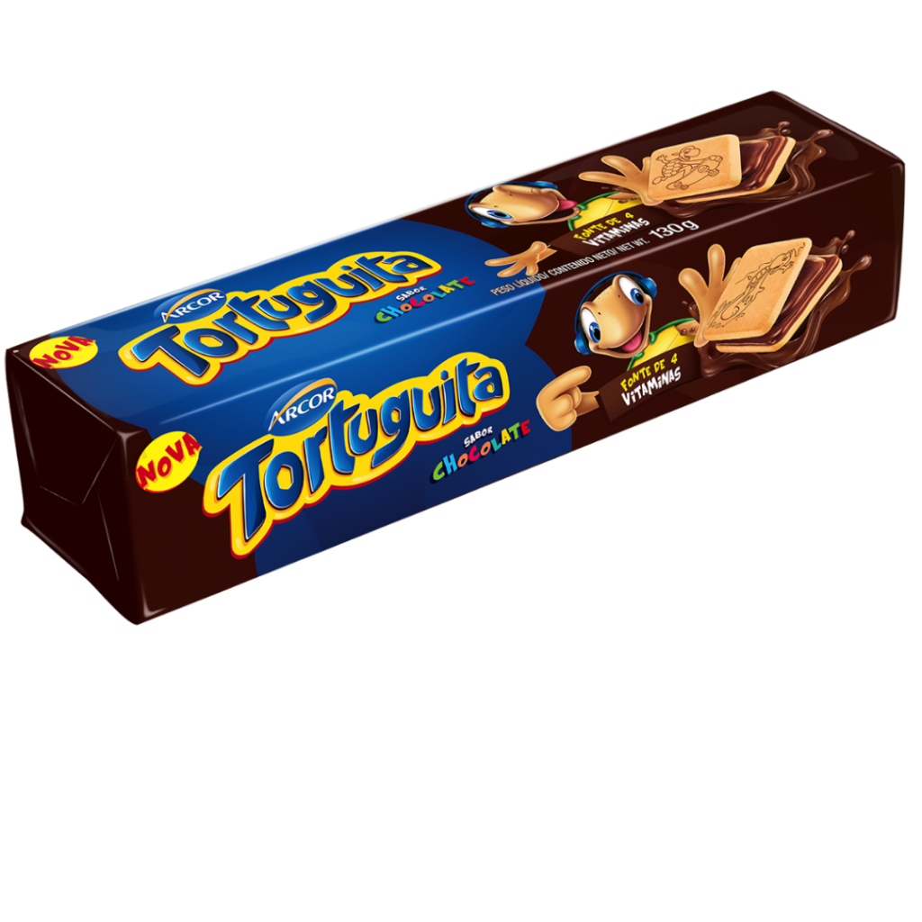 Biscoito Quadrado Tortuguita sabor Chocolate - arcor.com.br